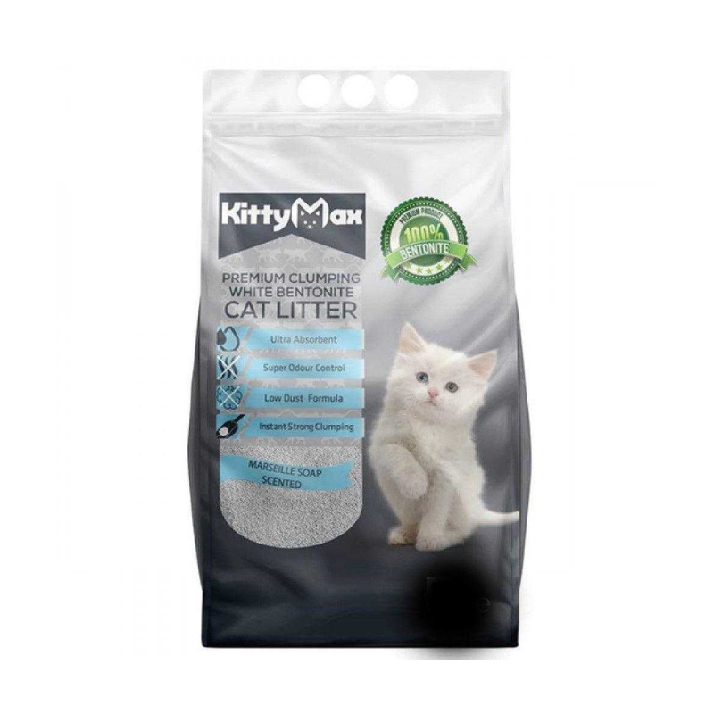 KITTYMAX LITIERE AGGLOMERANTE 10L SAVON MARSEILLE – Zanimax.tn
